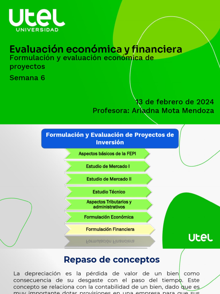 Presentación OC Semana 6 FEPI | PDF | Tasa interna de retorno | Flujo de efectivo