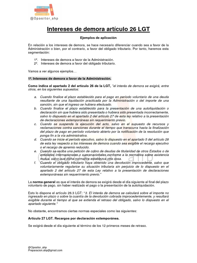 Tema 3. Devengo Interes de Demora Articulo 26 LGT | PDF | Gobierno ...