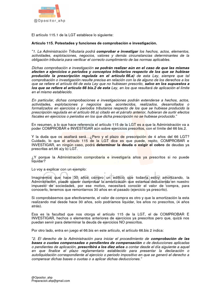 Tema 4. Articulo 115 LGT | PDF | Estatuto de limitaciones | Justicia