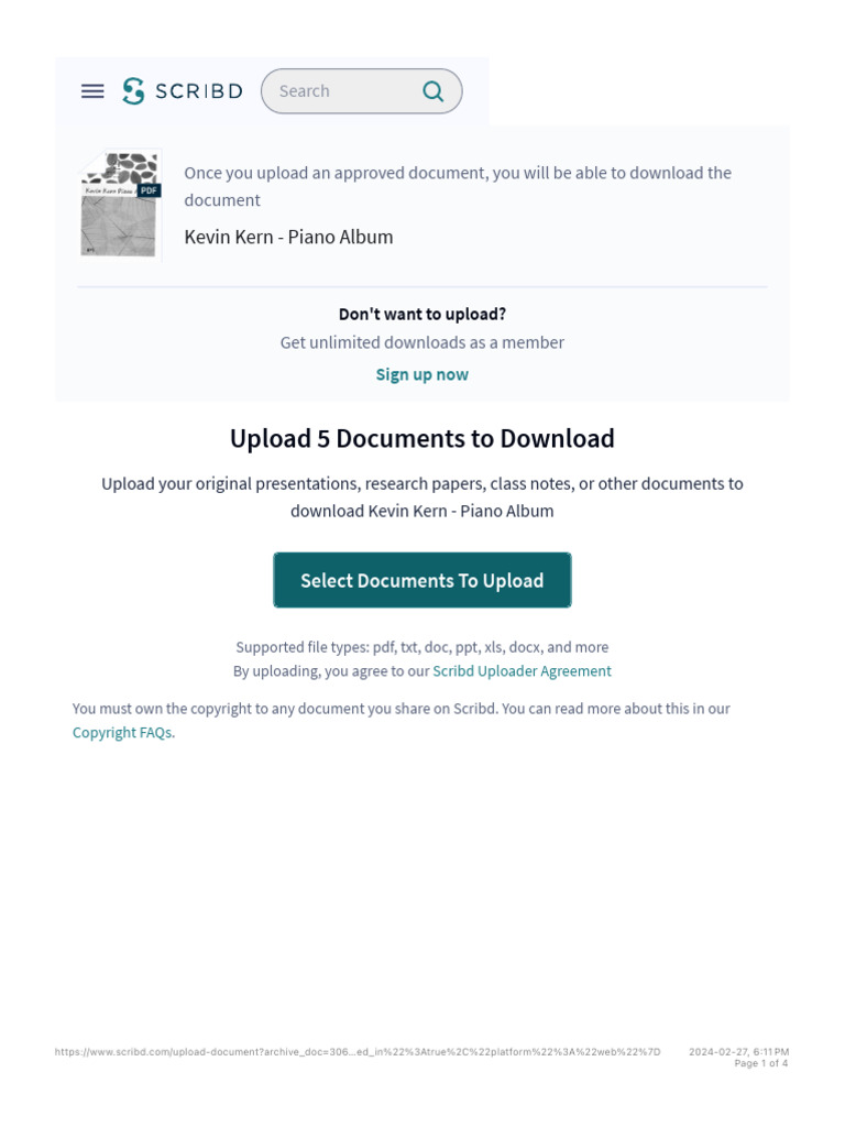 Upload A Document Interface | PDF | Scribd | Information Technology