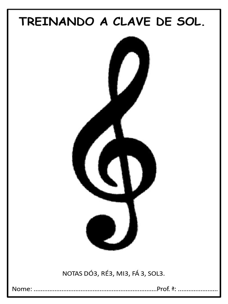 5 Notas Clave de Sol | Download grátis PDF | Elementos da música ...