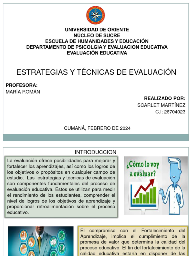 Unidad V Scarlet Martinez | PDF | Evaluación | Aprendizaje