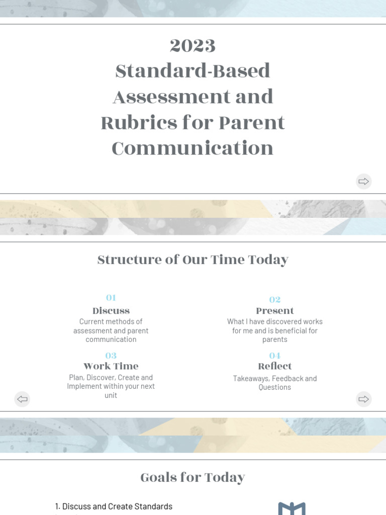 Parent Communication Presentation - Standards Based Rubric Assessments ...