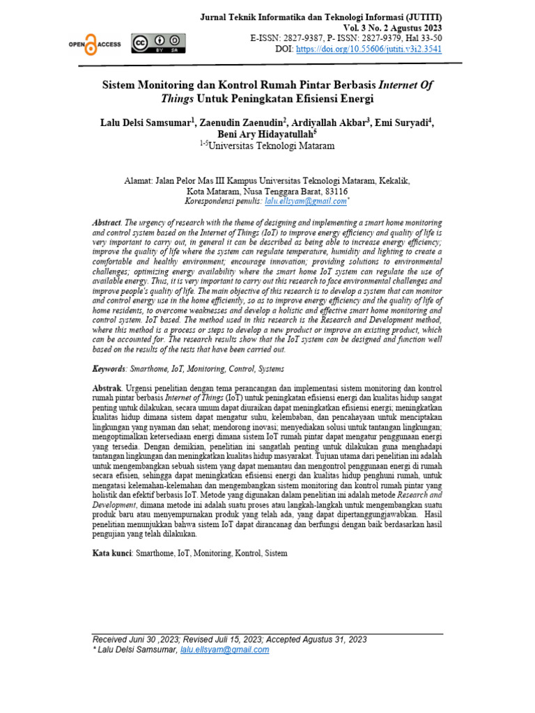 Iot Smart Home Pdf Internet Of Things Home Automation