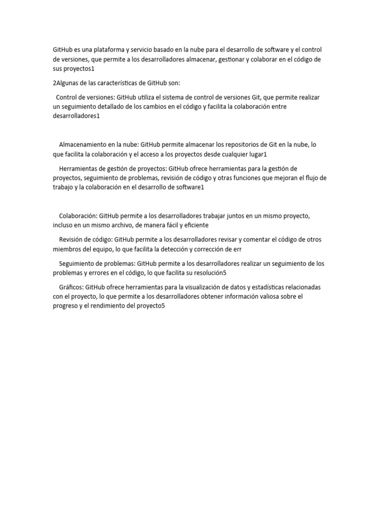 GitHub: Plataforma de Desarrollo y Control de Versiones | PDF