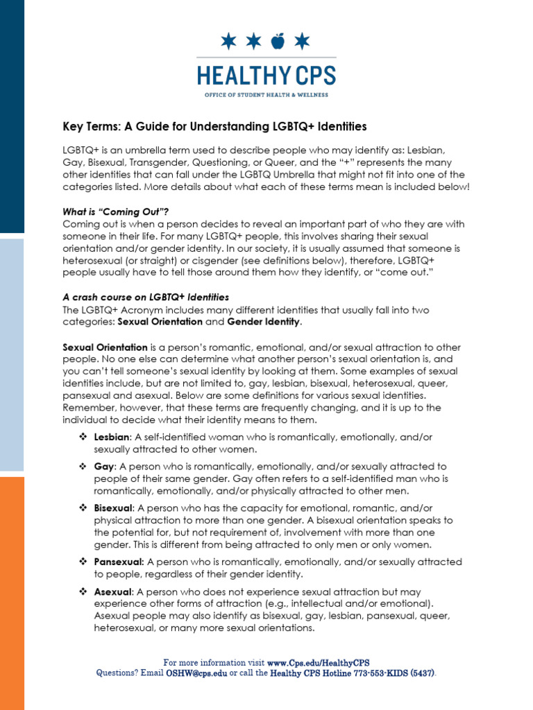 Key Terms For Understanding LGBTQ Identities | PDF | LGBTQIA+ Studies ...