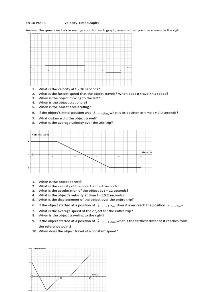 Velocity Time Graphs 2 | PDF
