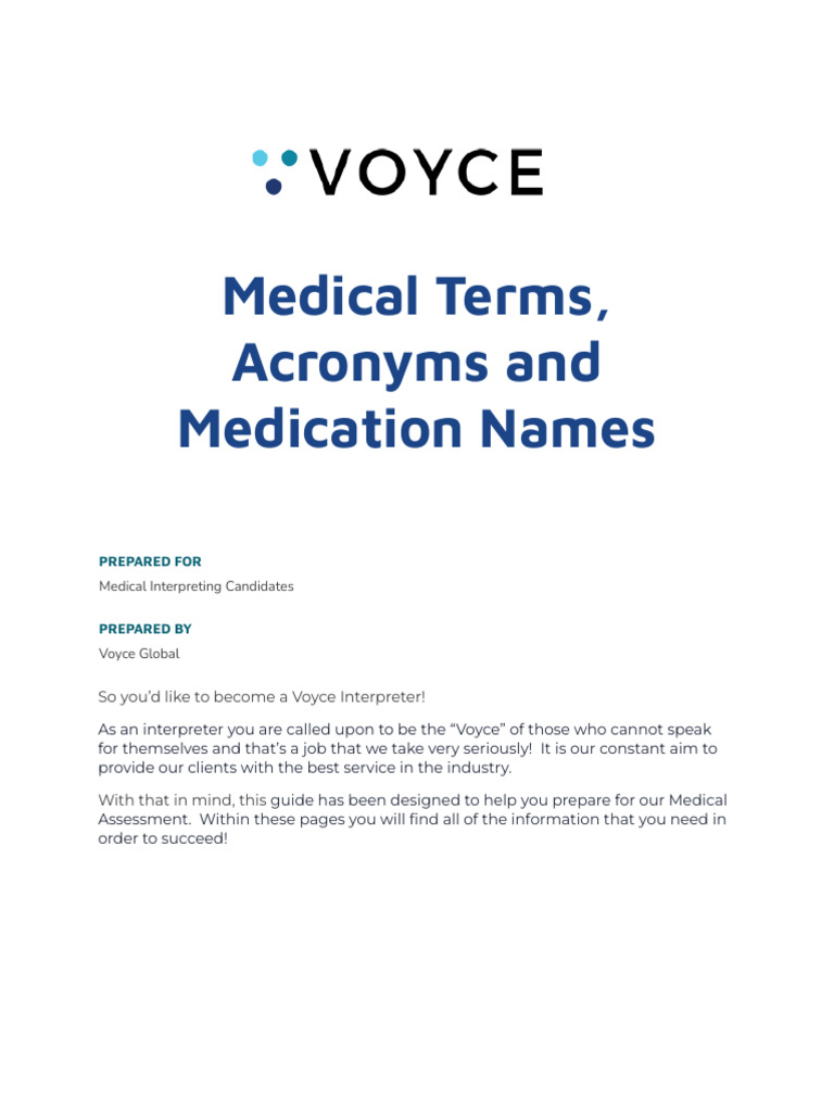 General Medical Terms, Acronyms & Medications | PDF | Diseases And ...