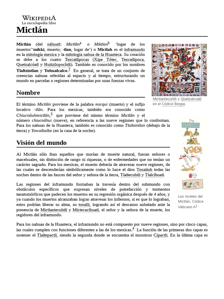 Mictlán | PDF | Mesoamérica | Mitología comparada