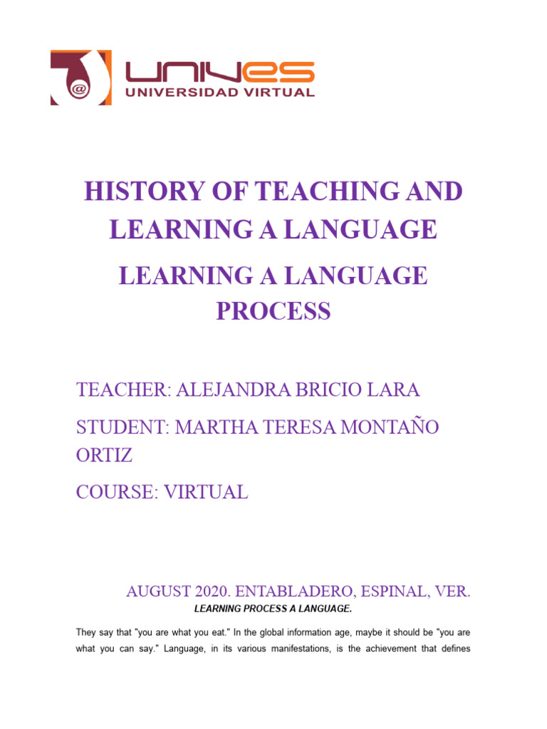 History of Teaching and Learning A Language | PDF | Fluency | Language ...