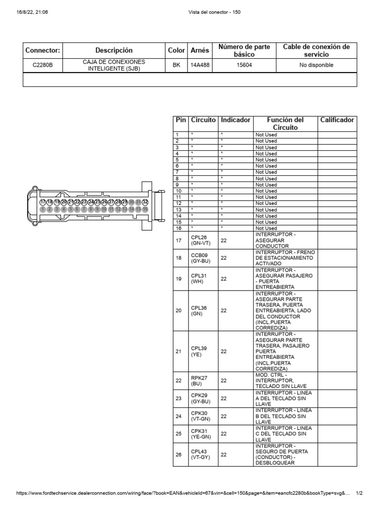 Conector SJB C2280B Señal de Puerta Abierta | PDF | Bienes ...