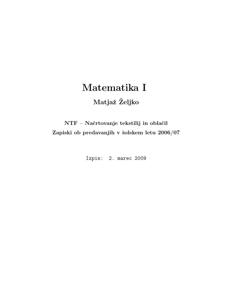 Zapiski Matematika1 | PDF