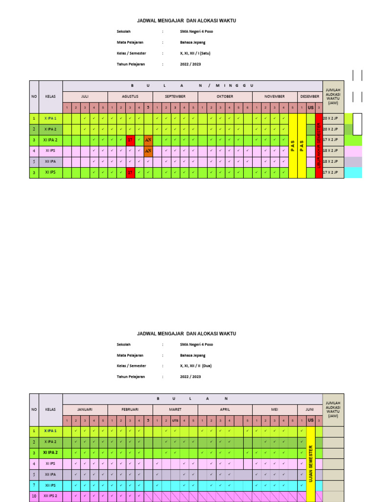 Jadwal KBM | PDF