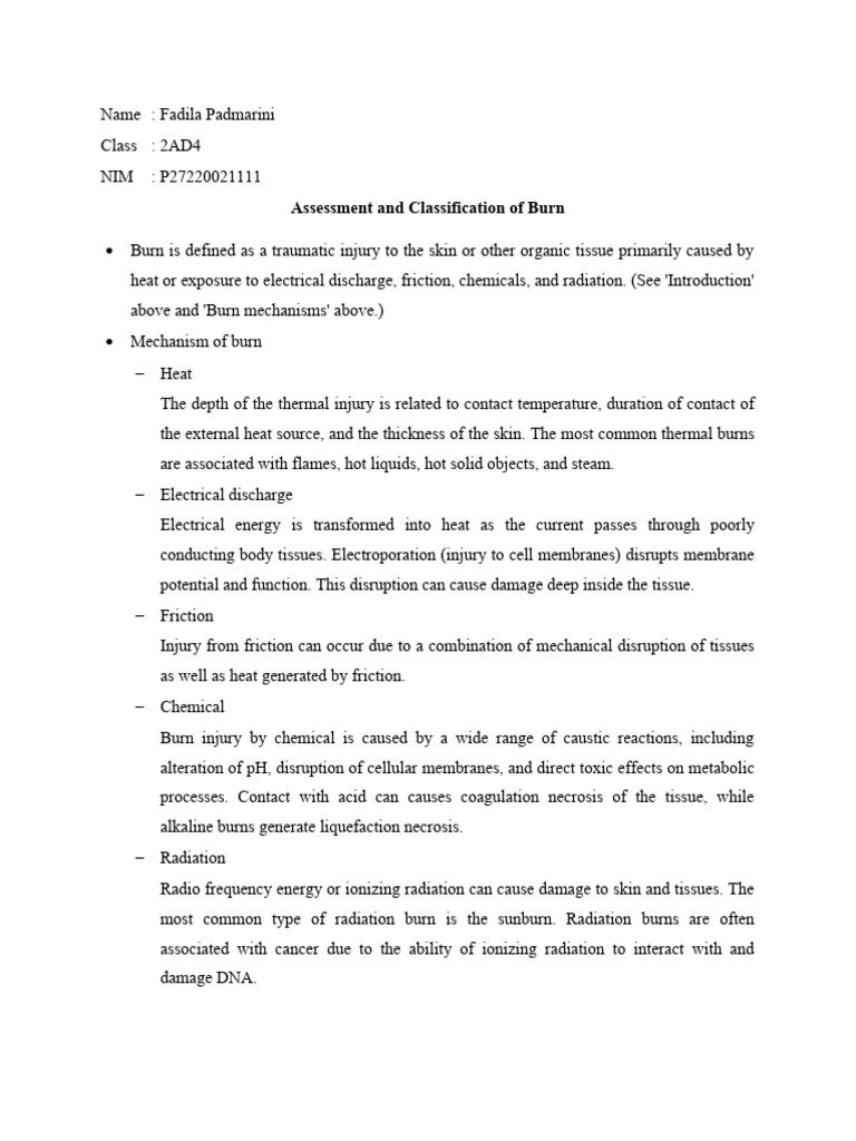 Assessment and Classification of Burn | Download Free PDF | Burn | Injury