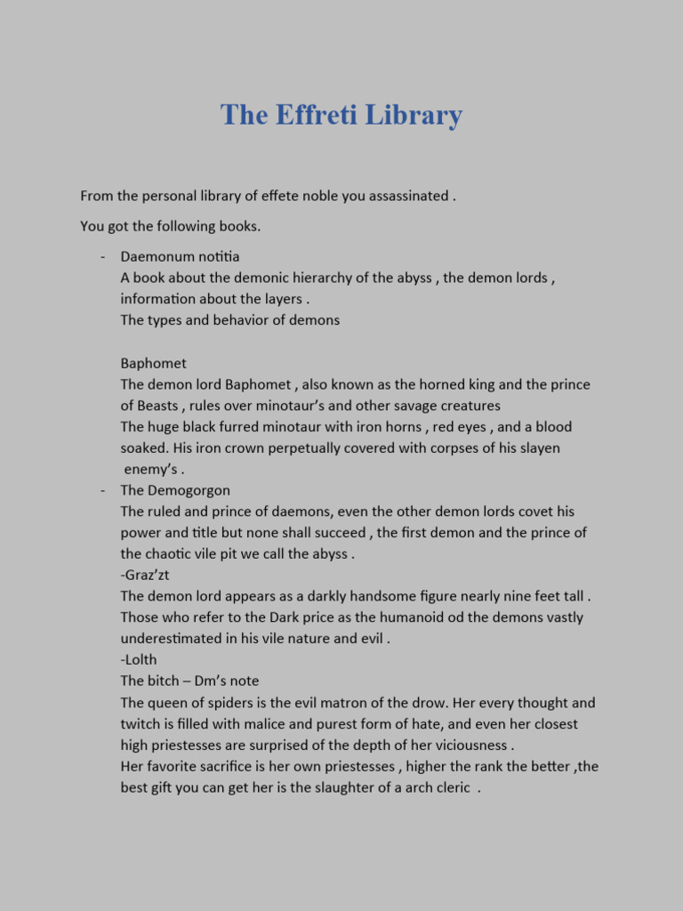 The Effreti Library | PDF | Supernatural Legends | Dungeons & Dragons