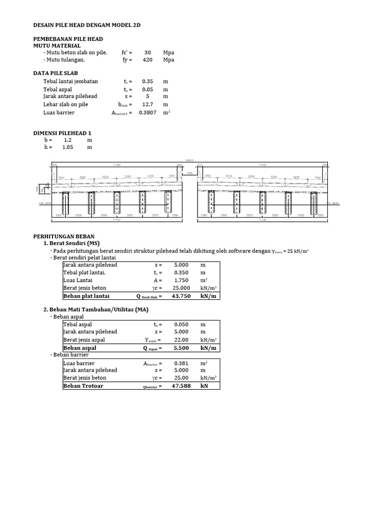 Perhitungan Beban Gempa Pileslab | PDF