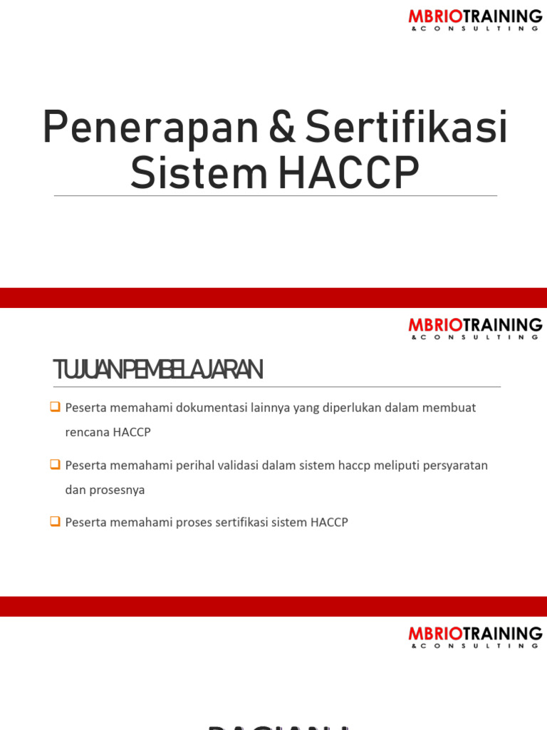 Pelatihan & Sertifikasi HACCP | PDF