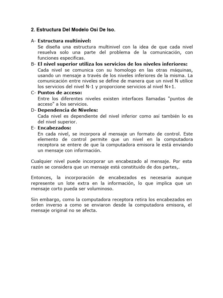 Estructura Del Modelo Osi | PDF | Modelo osi | Red de computadoras
