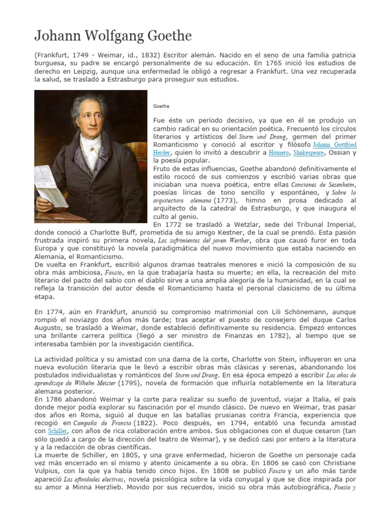 Johann Wolfgang Goethe | PDF | Johann Wolfgang von Goethe | Química