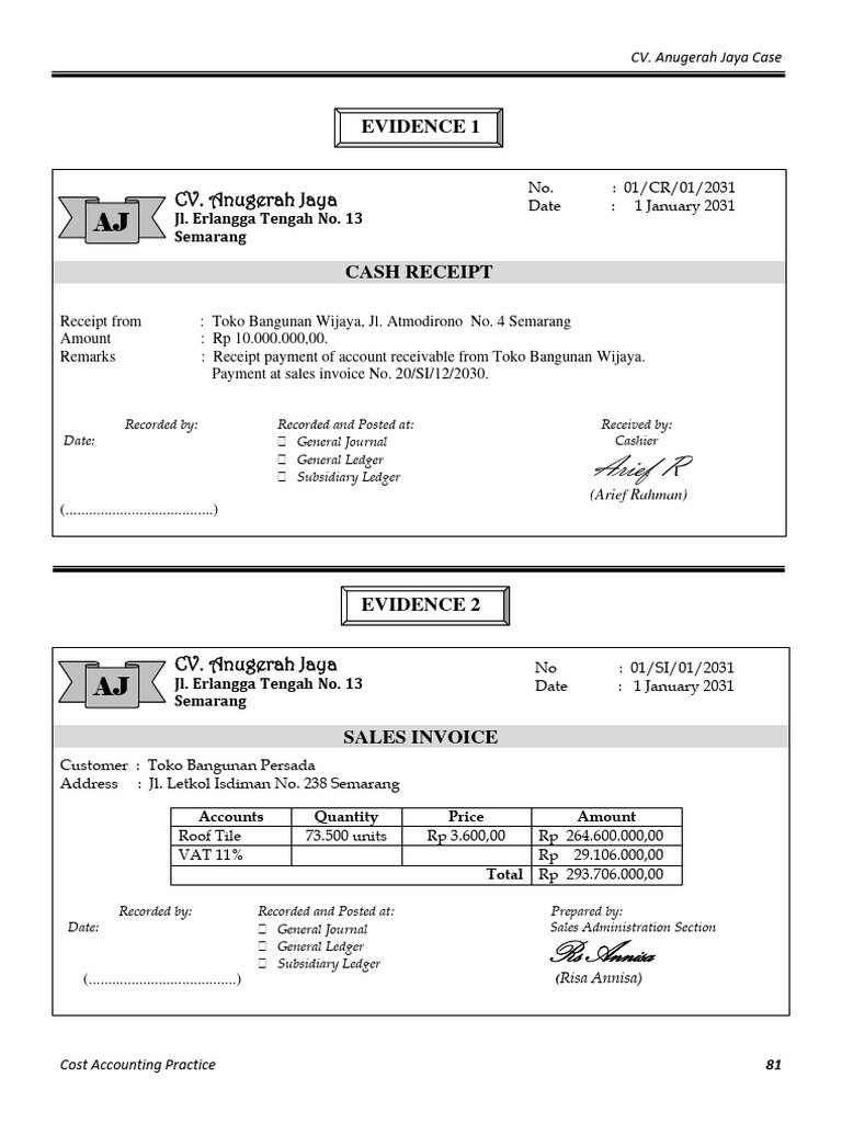 Buku I Bag II Evidence Transaction 1-10 Awal | PDF | Receipt | Accounts Payable