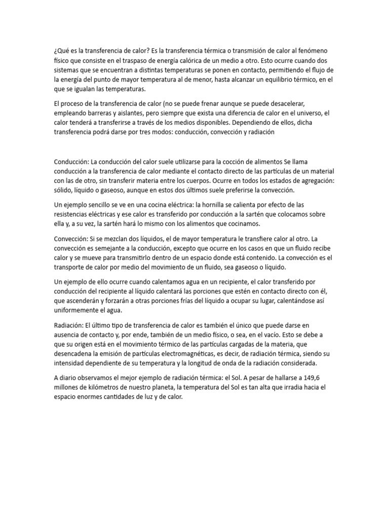 Qué Es La Transferencia de Calor | PDF | Transferencia de calor | Calor