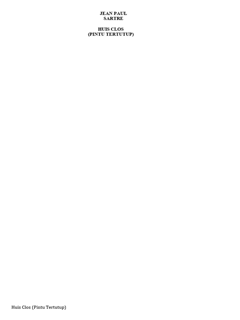 No Exit - Jean Paul Sartre | PDF