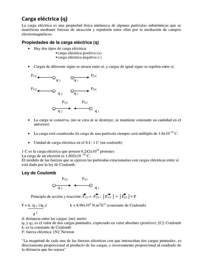 Ley de Coulomb Refri Mec | PDF | Carga eléctrica | Ciencia de los Materiales
