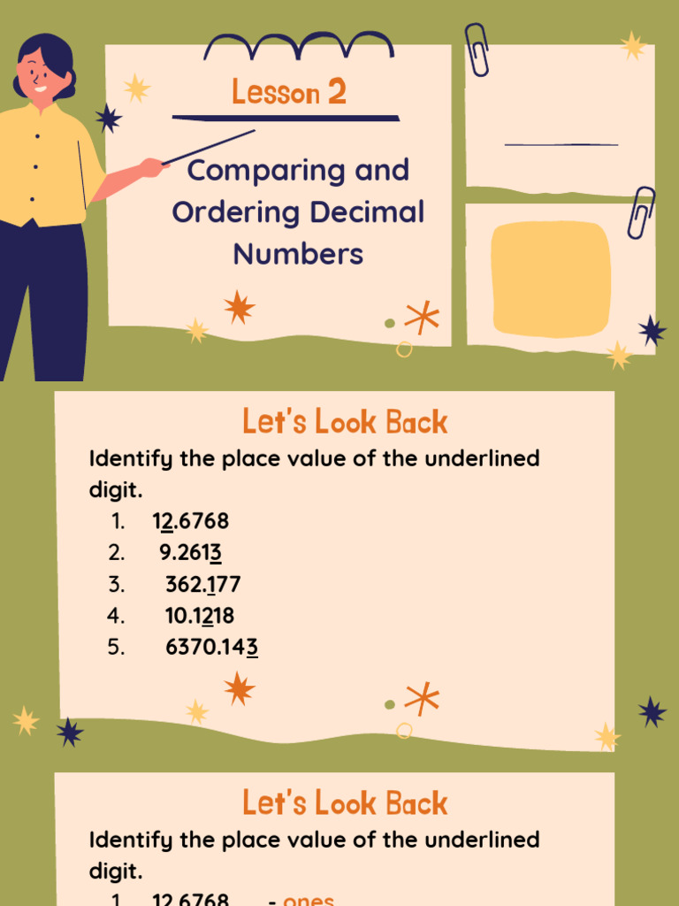 Lesson 2 Comparing and Ordering Decimal Numbers | PDF