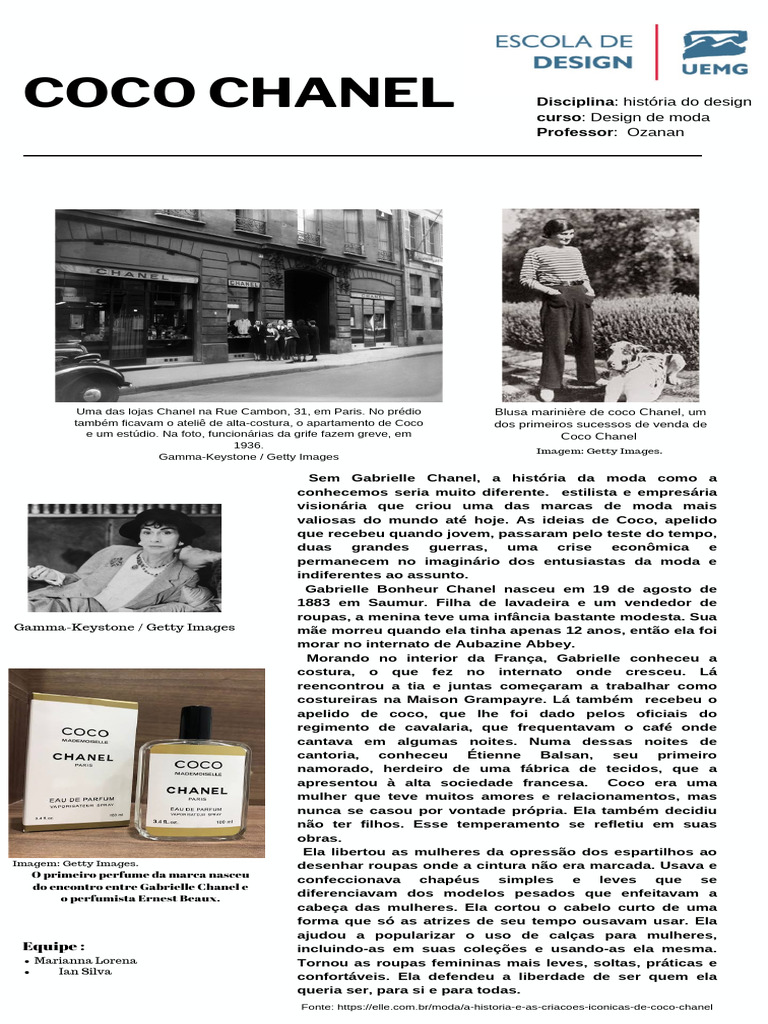 Cartaz Coco Chanel | PDF | Moda | Roupas