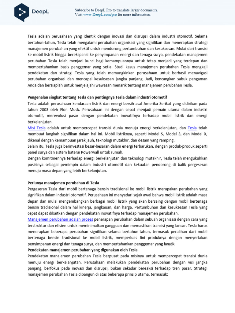 Change Management - Tesla Id | PDF | Bisnis