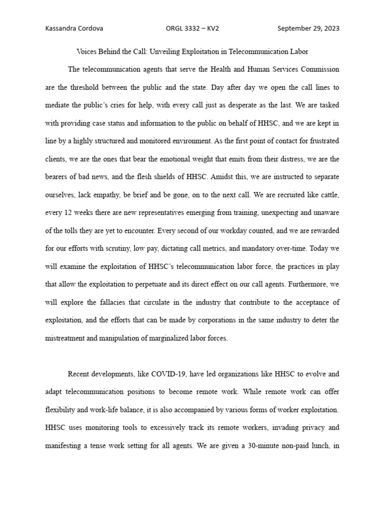 Orgl 3332 - Final Artifact | PDF | Cost Of Living | Employment