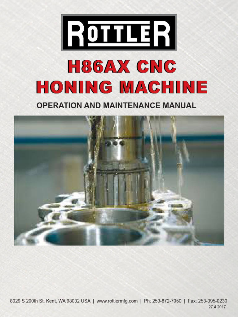 Rottler H86AX-operation Manual-042717 - Honing | PDF