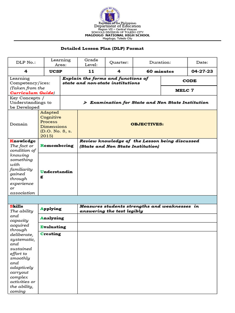 DLP Ucsp4 | PDF | Knowledge | Learning