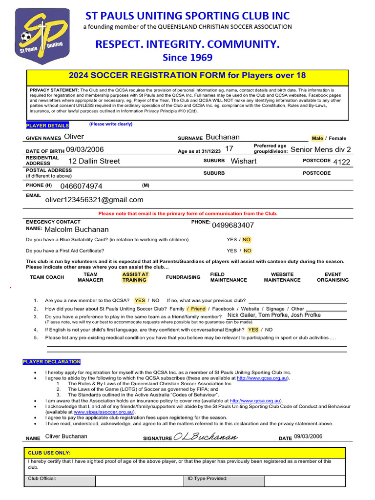 2024 Senior Registration Form (1) | PDF | Government | Justice