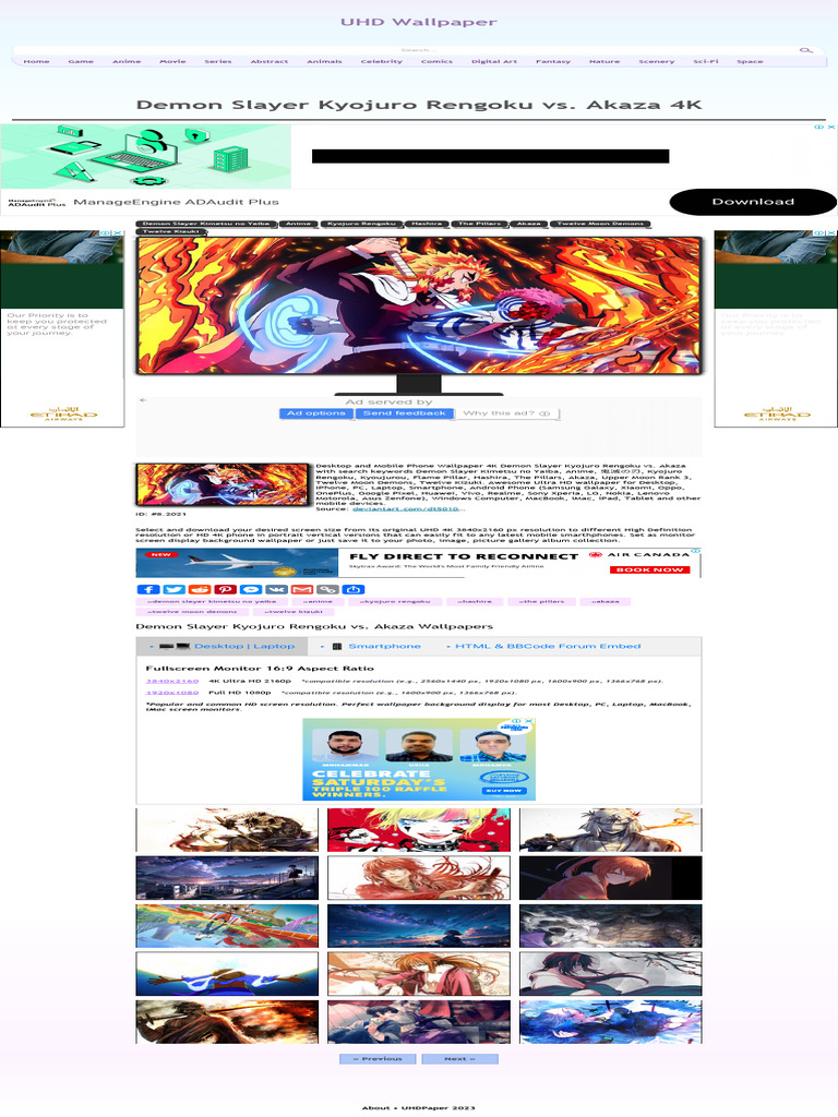 Demon Slayer Kyojuro Rengoku vs. Akaza HD 4K Wallpaper #8.2021 | PDF ...