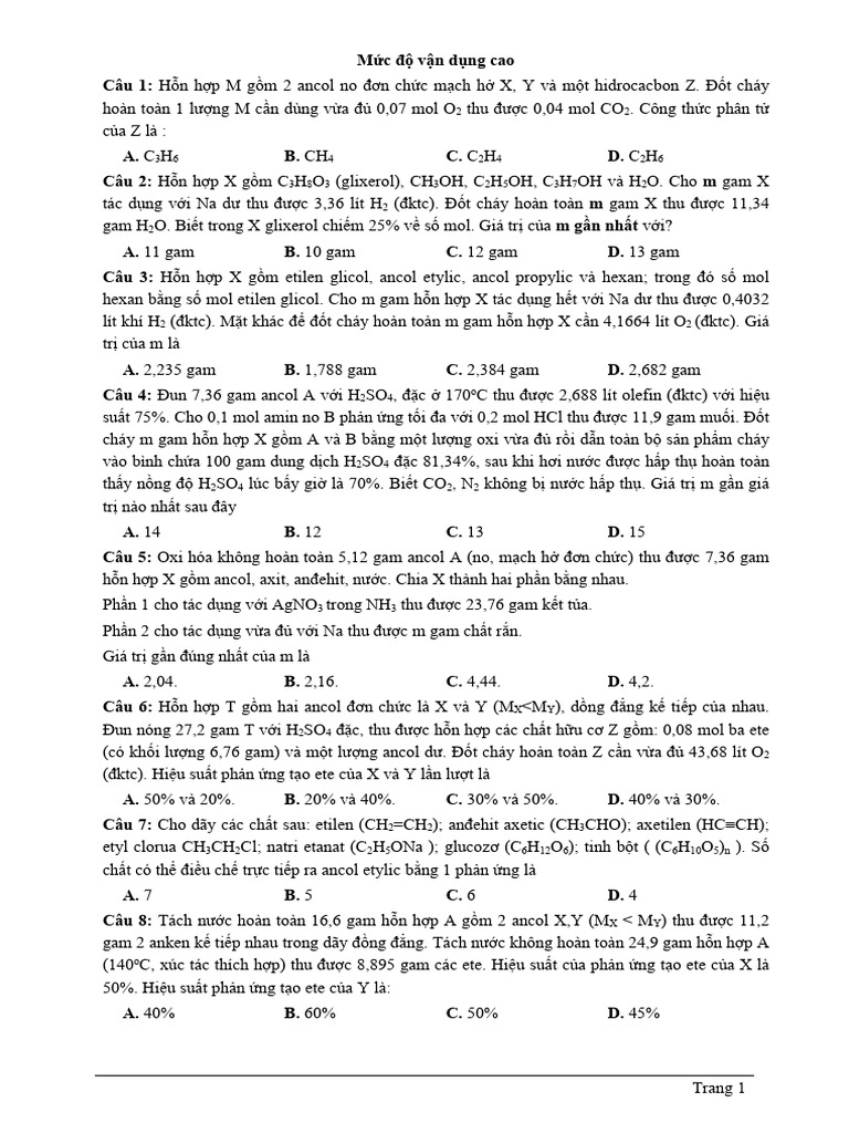 4 - Mức Độ Vận Dụng Cao | PDF