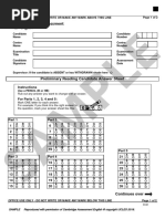 Answer Sheet PET | PDF