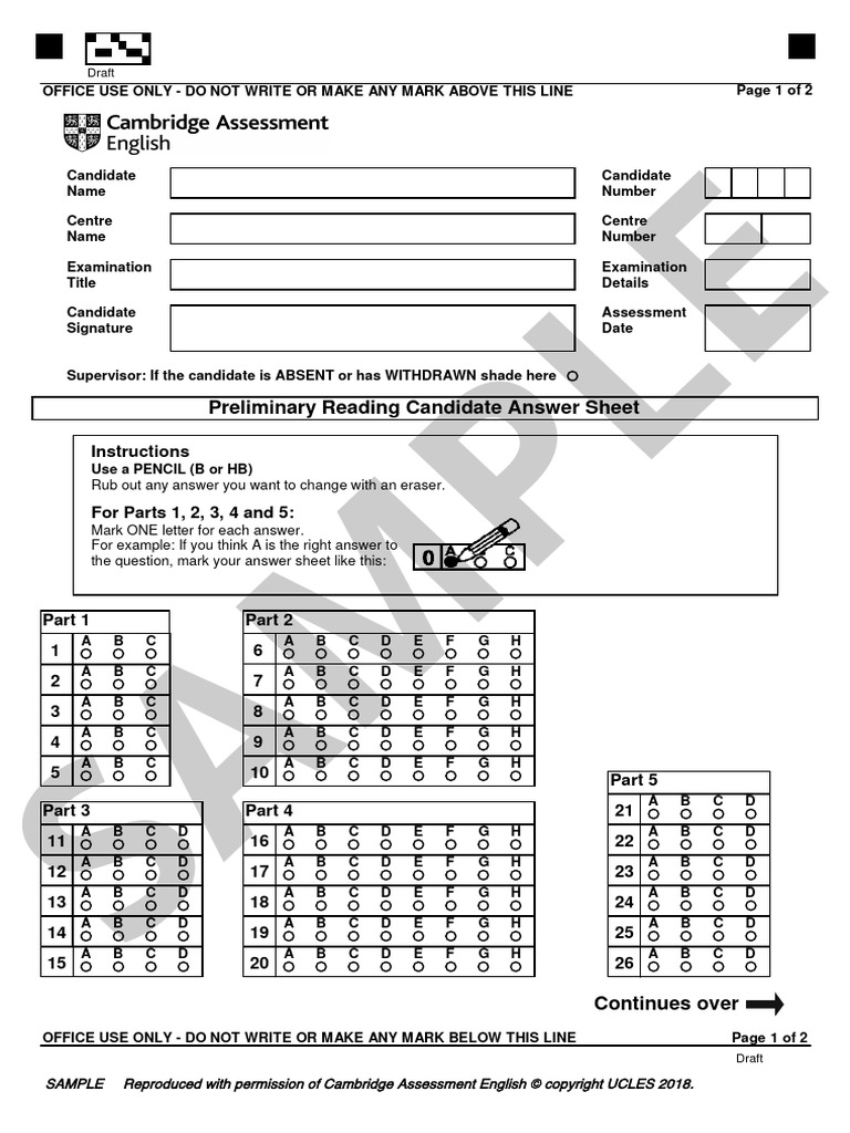 Gold Exp Exam PrelimfS OMR Sheets | PDF | Languages Of The United ...