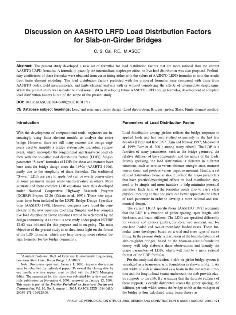 19-J2005-Discussion AASHTO LRFD Load Distribution Factors Slab-on ...