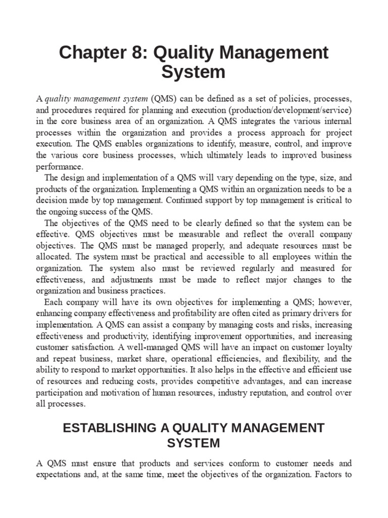 Quality Management System QMS | PDF