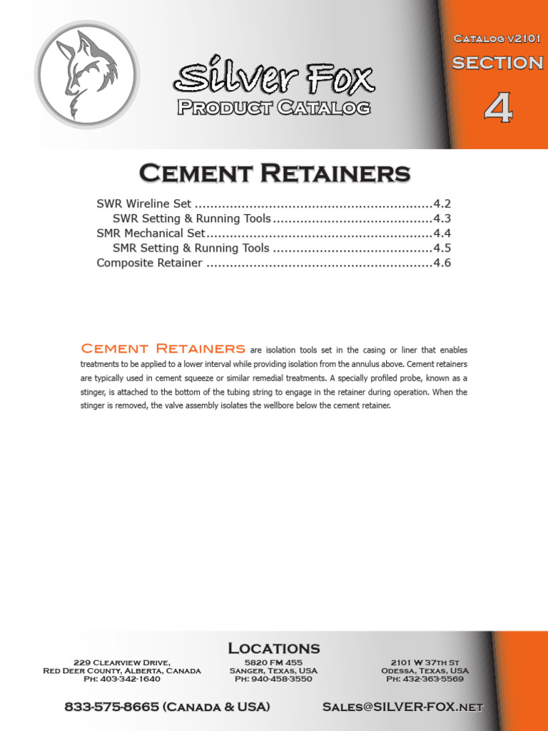 CEMENT RETAINERS v2101 | PDF
