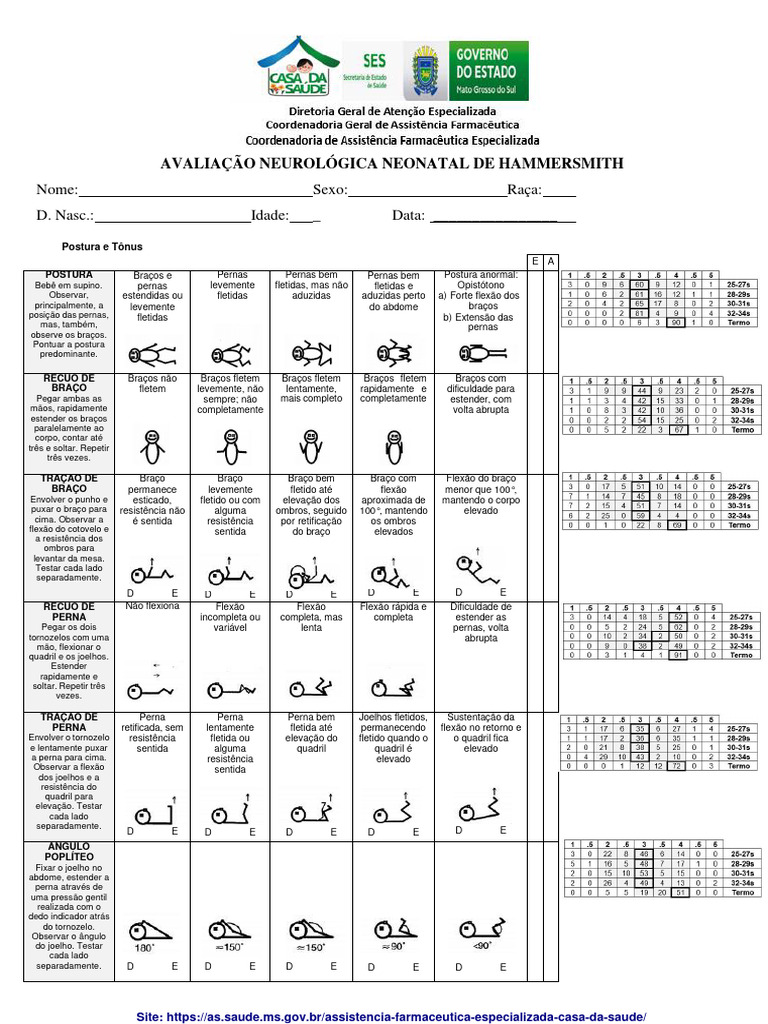 Ame Escala Hammersmith | PDF | Movimentos anatômicos | Coluna vertebral