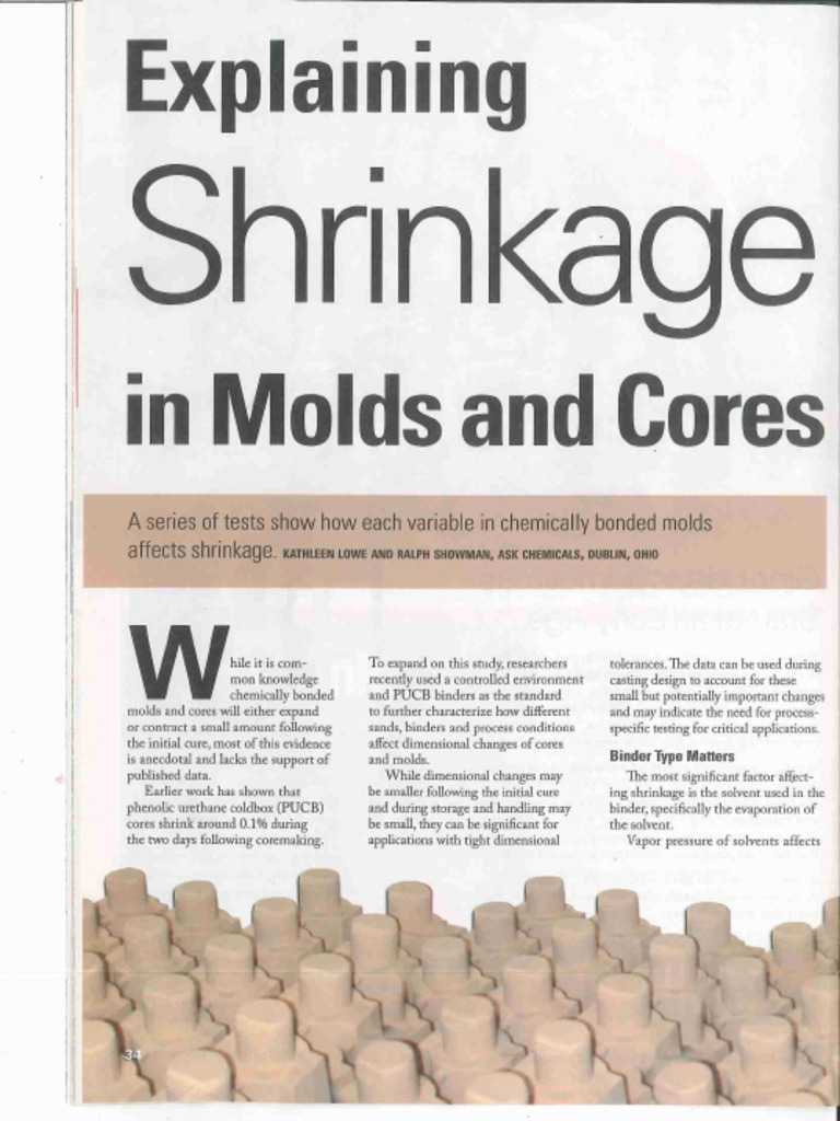 Explaining Shrinkage in Core and Molds | PDF