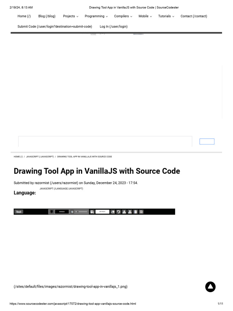 VanillaJS Drawing Tool App Guide | PDF | Web Application | Mobile App