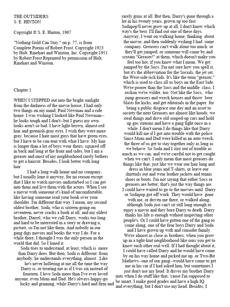 THE OUTSIDERS Full Text | PDF