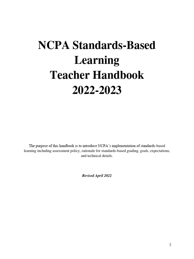 2022-2023 NCPA Standard-Based Learning Teacher's Manual | PDF ... 2022-2023 NCPA Standard-Based Learning Teacher's Manual | PDF ...