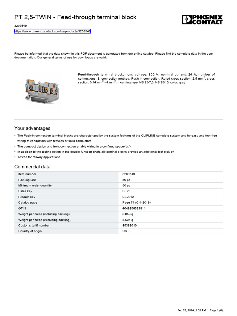 Phoenix Contact 3209549 en | PDF | Electrical Conductor | Insulator ...