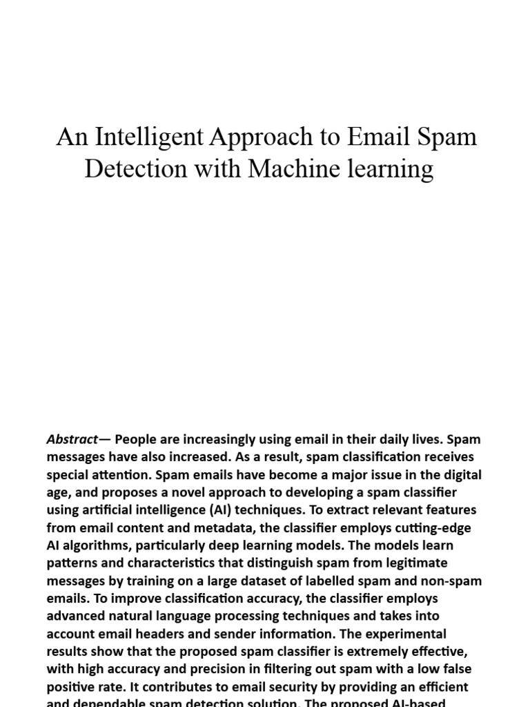 Presentation 3 | PDF | Machine Learning | Email Spam