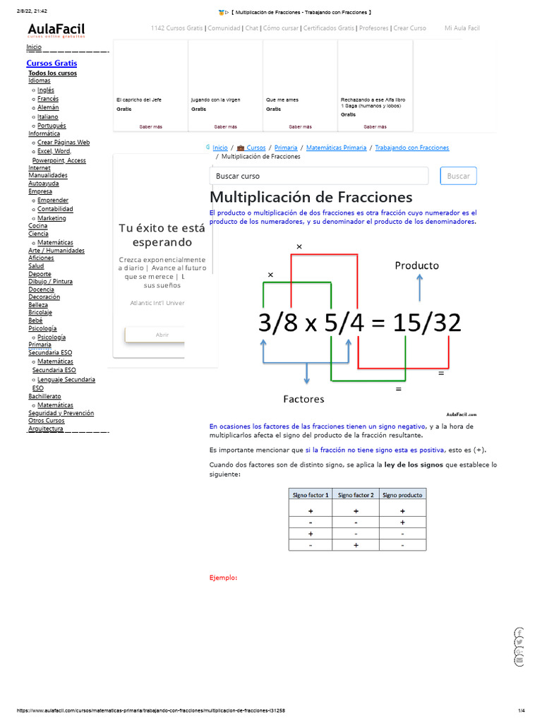 Multiplicación de Fracciones - Trabajando con Fracciones 】 | PDF ...