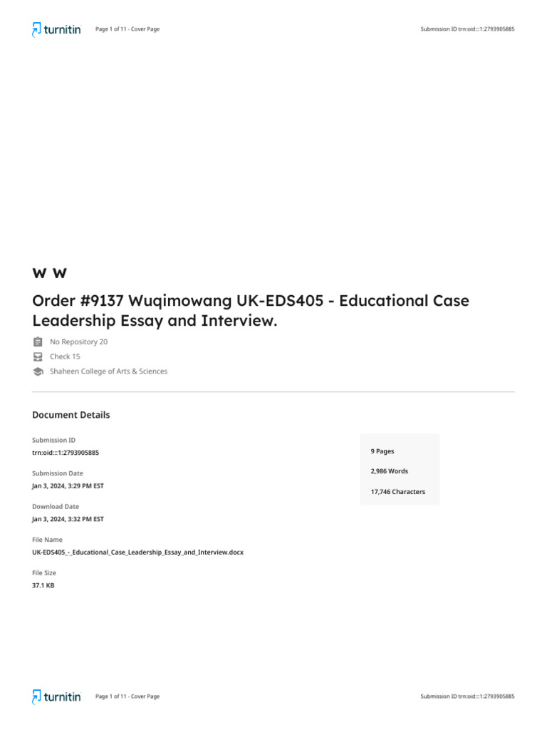 Educational Leadership Case Study Analysis | PDF | Leadership ...